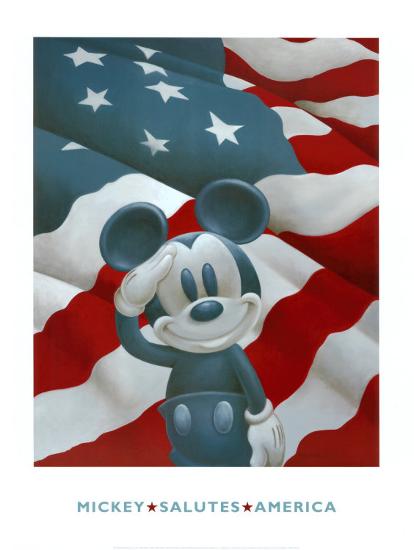 Mickey Salutes America Art Print at Art.com