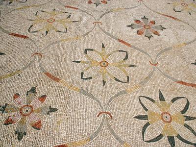 'Roman Mosaic, Floral Decoratio, Ostia Antica, Italy' Photographic ...