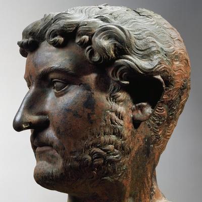 Profile View of Bronze Head of Hadrian Giclee Print | Art.com