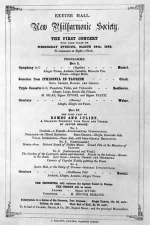 'Programme for Exeter Hall, London, 1852' Art Print | Art.com