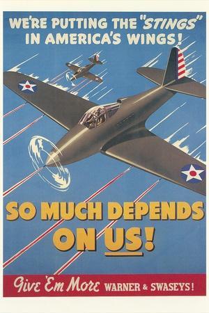 Propaganda Poster with Fighter Planes Art Print | Art.com