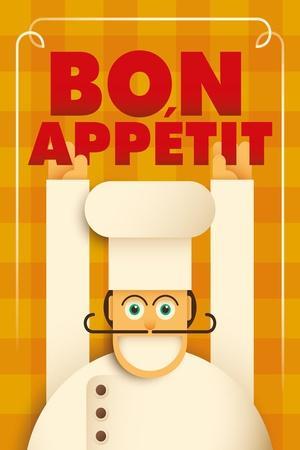 'Poster with a Comic Chef. Vector Illustration.' Art Print - Radoman ...