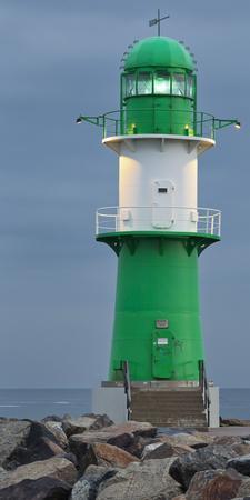 'Lighthouse of WarnemŸnde, Wast Mole (Jetty), Mecklenburg-Western ...