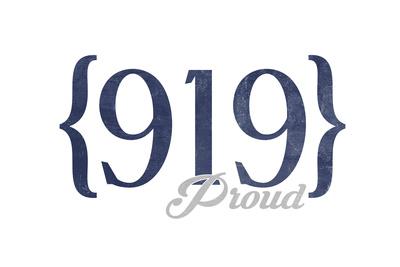 'Raleigh, North Carolina - 919 Area Code (Blue)' Art Print - Lantern ...