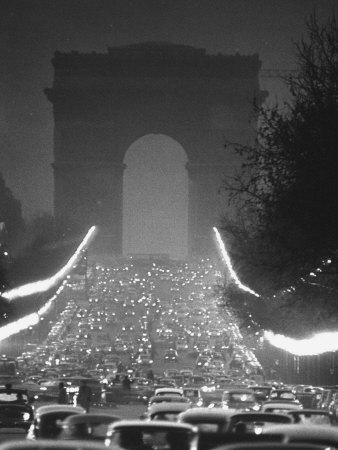 Evening Traffic on the Champs Elysees Photographic Print - Ralph Crane ...