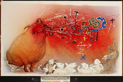 'Animal Farm, p126&127, 1995 (drawing)' Giclee Print - Ralph Steadman ...