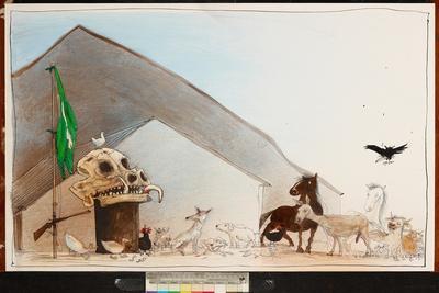 'Animal Farm, p66&67, 1995 (drawing)' Giclee Print - Ralph Steadman ...