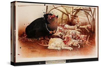 Animal Farm, p94&95, 1995 (drawing) Stretched Canvas Print - Ralph ...