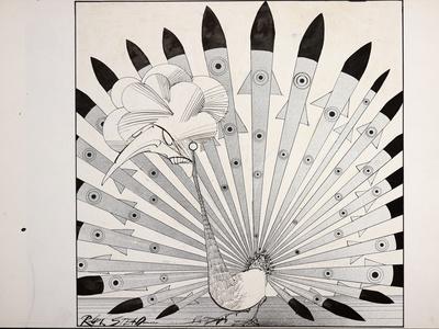 British Politics 1980s, Margaret Thatcher, 1983 (ink on paper) Giclee ...