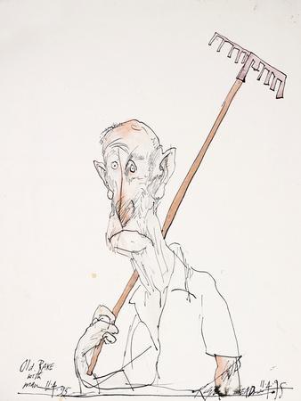 'Old Rake with Man, 1995 (drawing)' Giclee Print - Ralph Steadman | Art.com