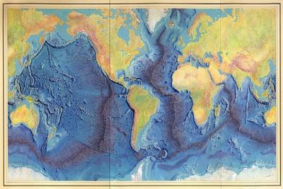 'Relief map of the World Ocean Floor' Art Print | Art.com