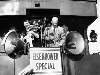 Rep Candidate Pres Dwight Eisenhower and Wife on Eisenhower Special in ...