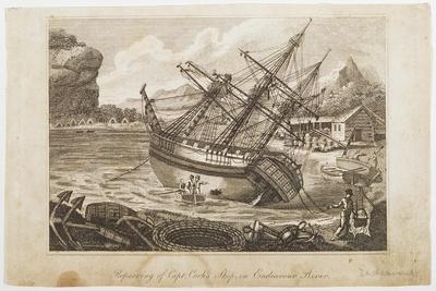 Repairing of Captain Cooks Ship in Endeavour River Giclee Print | Art.com