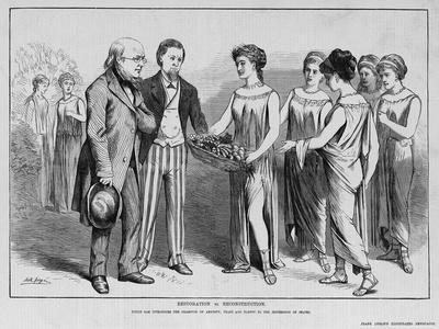 Restoration Vs. Reconstruction. Uncle Sam Introduces the Champion of ...