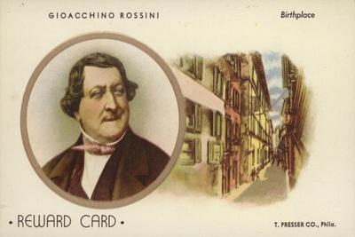 'Reward Card with a Portrait of Italian Composer Gioachino Rossini ...