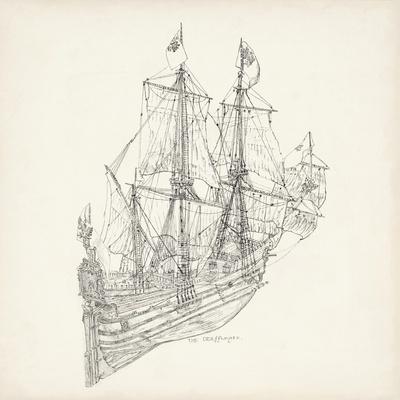 'Antique Ship Sketch III' Art Print - Richard Foust | Art.com