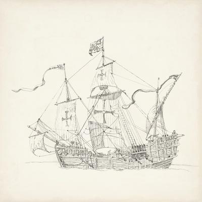'Antique Ship Sketch VI' Art Print - Richard Foust | Art.com