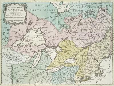 An Accurate Map of Canada, with the Adjacent Countries, 1761 (Colour ...