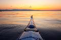 'Sea kayak bow view of the Olympic Mountains on Puget Sound, Seattle ...