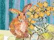 'Floppy Bunny - Yellow Flowers' Art Print - Robbin Rawlings | Art.com