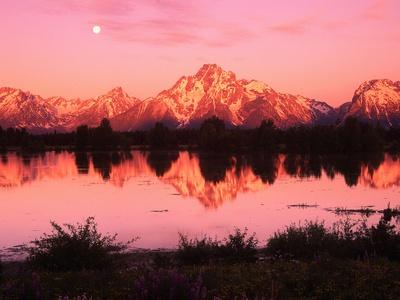 'Mount Moran at Dusk' Photographic Print - Robert Glusic | Art.com