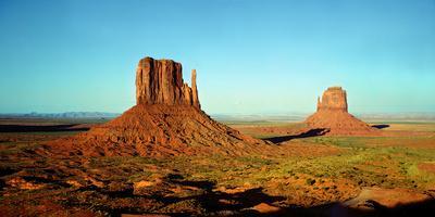 'Rock Formations on a Landscape, the Mittens, Monument Valley Tribal ...