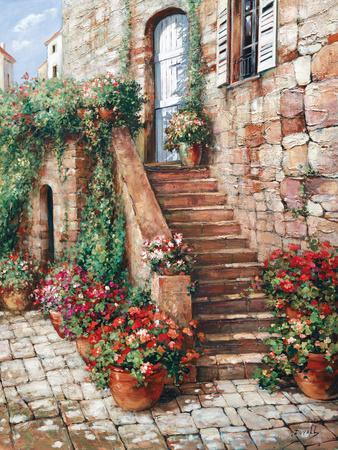 'Stone Stairway, Perugia' Art Print - Roger Duvall | Art.com