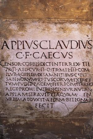 'Roman Inscription of Appius Claudius Caecus' Giclee Print | Art.com