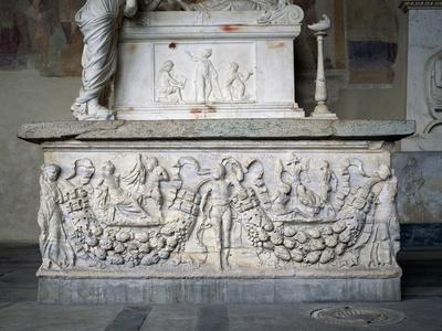'Roman Sarcophagus Decorated in Relief with Festoon' Giclee Print | Art.com