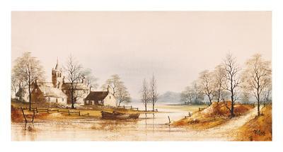 'River Hamlet' Premium Giclee Print - Ron Folland | Art.com