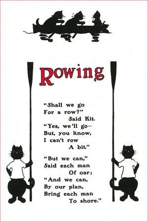 'Rowing Poem About Cats' Art Print | Art.com
