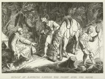 Rudolf of Hapsburg Carries the Priest over the Reuss Giclee Print | Art.com