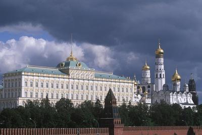 'Russia, Moscow Region, Moscow, Kremlin, View of Fortified Citadel ...