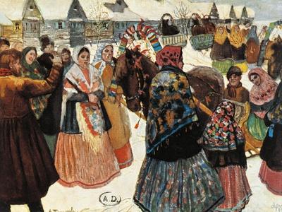 'Russia, Painting of the Life in a Little Ukrainian Village' Giclee ...