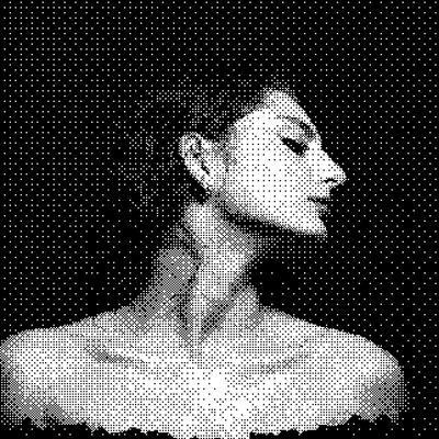 'Abstract Woman Portrait Illustration in Halftone Black and White ...