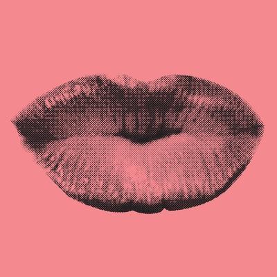 Woman Lips in Black Halftone Pattern Photographic Print - Rytis ...