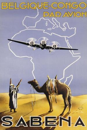 'Sabena, Belgique-Congo, c.1930' Giclee Print | Art.com