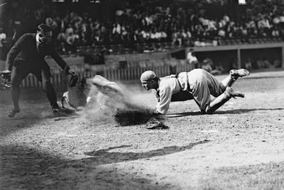 'Safe at Home Plate' Art Print | Art.com