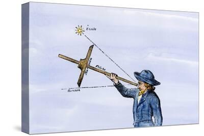 Sailor Aiming a Star with a Dial Allowing it to Navigate. Colour ...