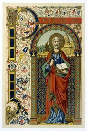 'Saint Peter the First Pope Depicted Holding the Key of the Kingdom the ...