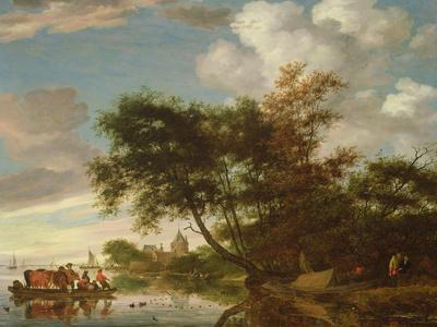 'Rural River Landscape (Oil on Panel)' Giclee Print - Salomon van Ruisdael or Ruysdael | Art.com