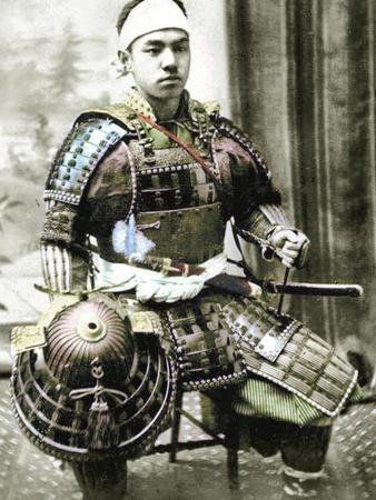 'Samurai of Old Japan Armed with Full Body Armour, C.1880' Photographic ...