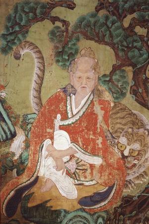 'Sansin, the Spirit of the Mountain, Coloured Silk, 18th Century ...