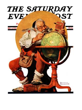 '"Santa at the Globe" Saturday Evening Post Cover, December 4,1926 ...