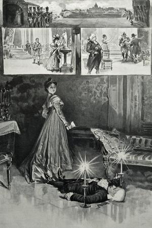 Scenes from the Italian Illustration of the Tosca, Opera by Giacomo ...