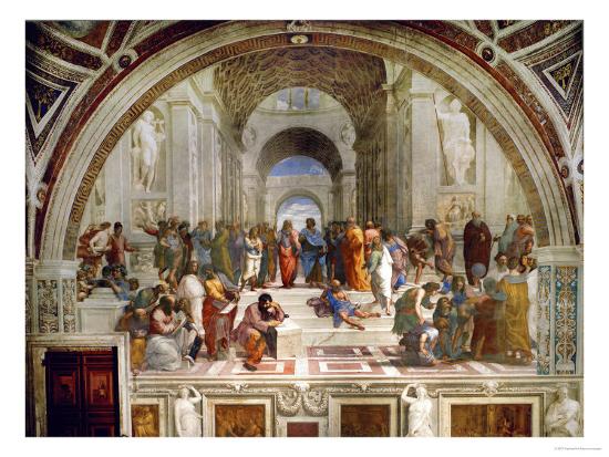School of Athens, circa 1510-1512, One of the Murals Raphael Painted ...