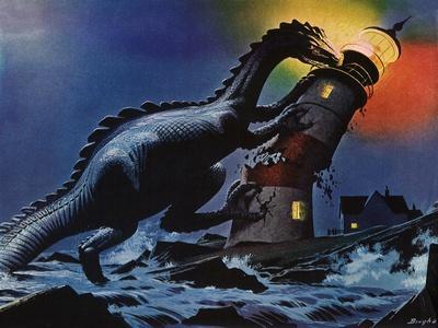 'Sci Fi - Destructive Dinosaur' Giclee Print | Art.com