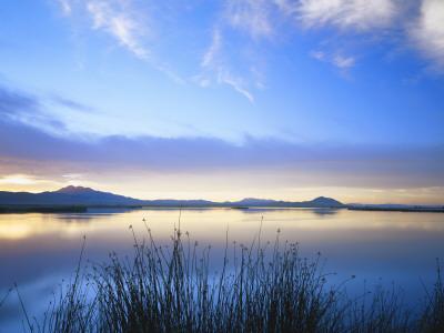 'Cutler Reservoir on Bear River with Cirrus Fibratus at Sunset, Great ...