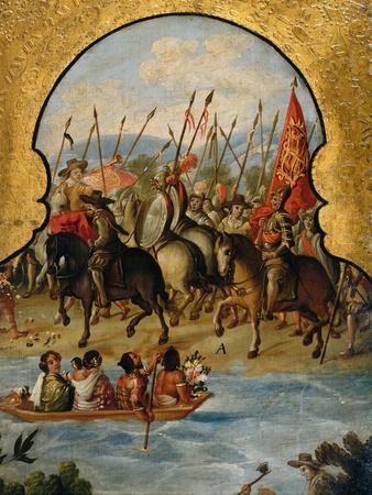 Screen with Scenes of the Spanish Conquest: The Spanish Soldiers at ...
