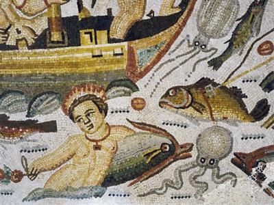 'Sea Goddess Playing with Dolphin, Detail from Triumph of Neptune and ...